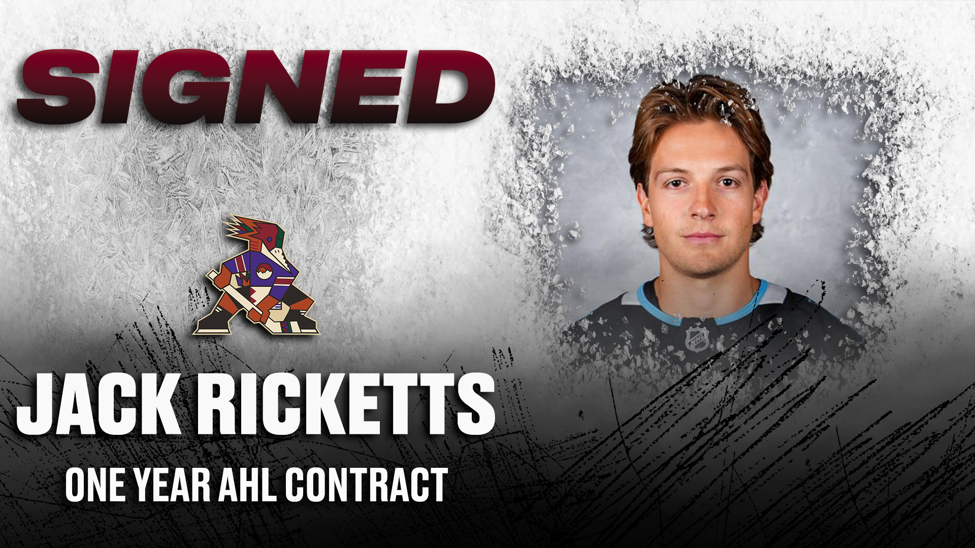 Forward Jack Ricketts Signs One-Year AHL Contract with Tucson ...